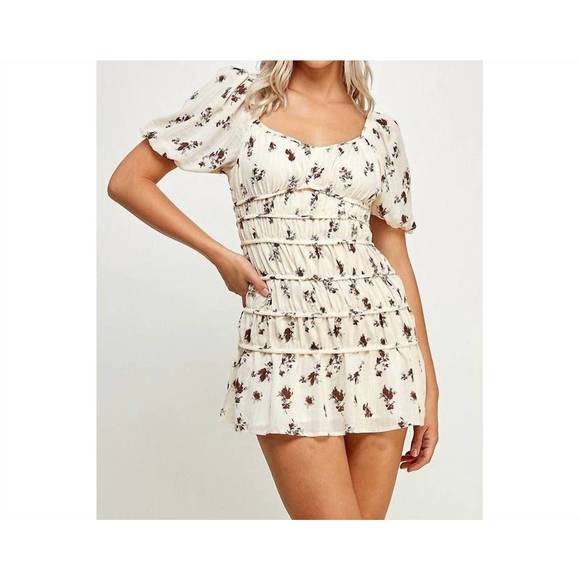 Ellison | Dresses | New Ellison Puff Sleeve Mini Dress In Cream | Poshmark